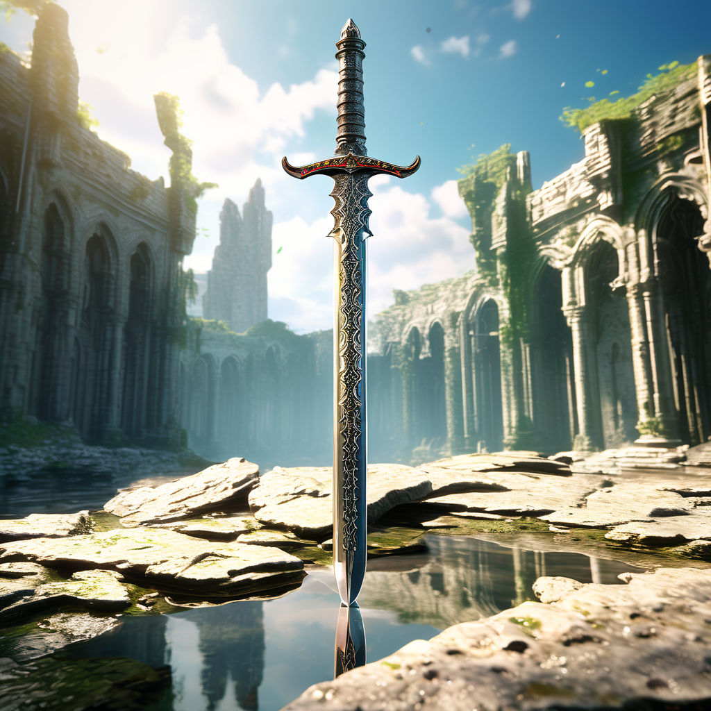 Sword floating in the matrix environment by Ancient Behemoth - Playground