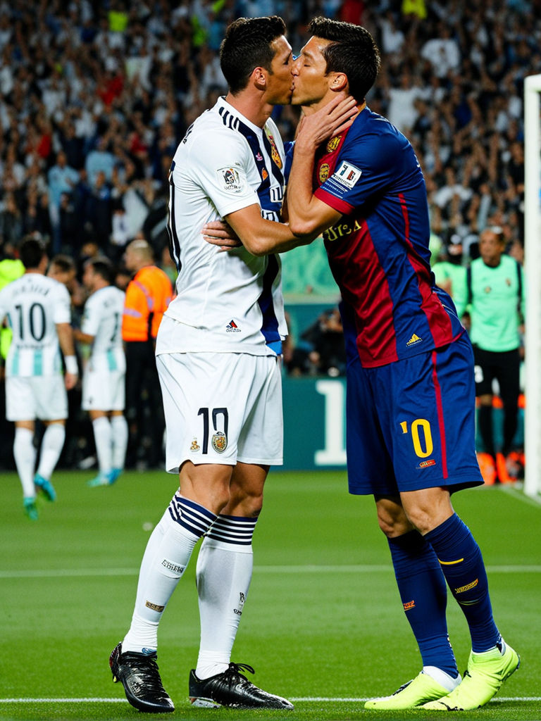 Messi kissing cristiano Ronaldo by Beh - Playground