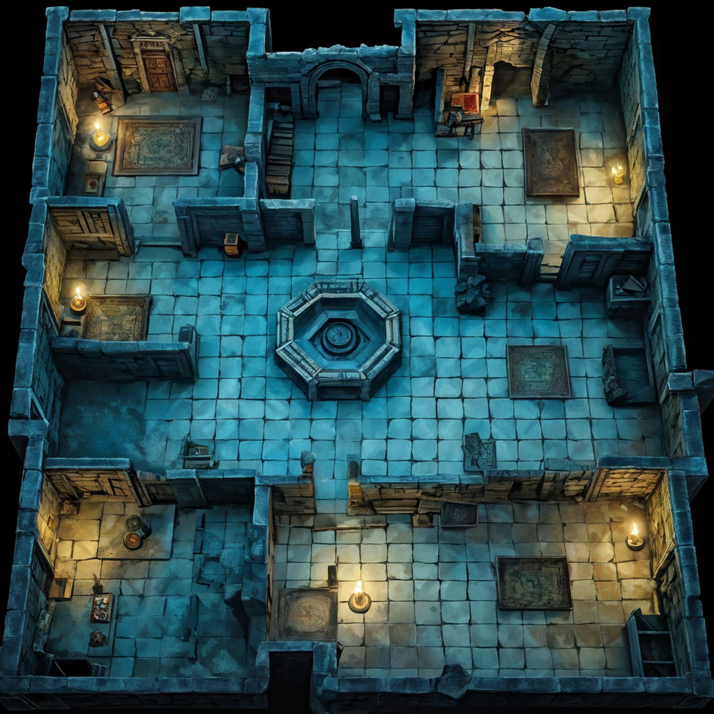 /imagine a detailed dungeon map of an underground occultist ... by ...
