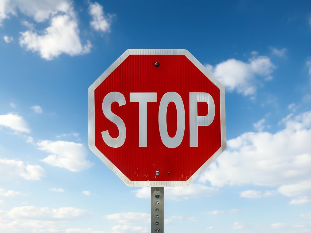 Red Stop Sign With White Bold "STOP" Text - Playground