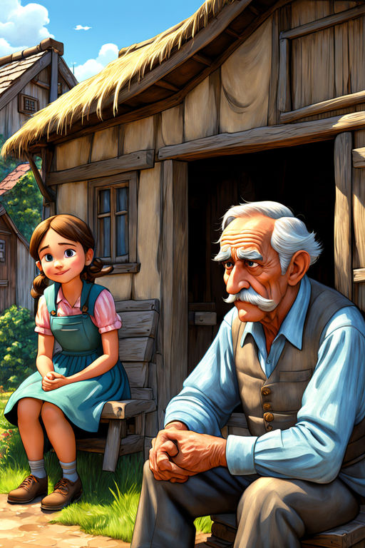 Animated beautiful face young attractive adult sad villager ... by ...