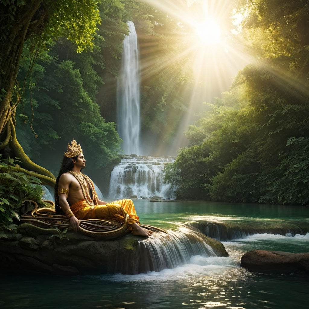 God Vishnu reclining on the cosmic serpent Ananta by Sundaramoorthy P ... God Vishnu reclining on the cosmic serpent Ananta by Sundaramoorthy P ...
