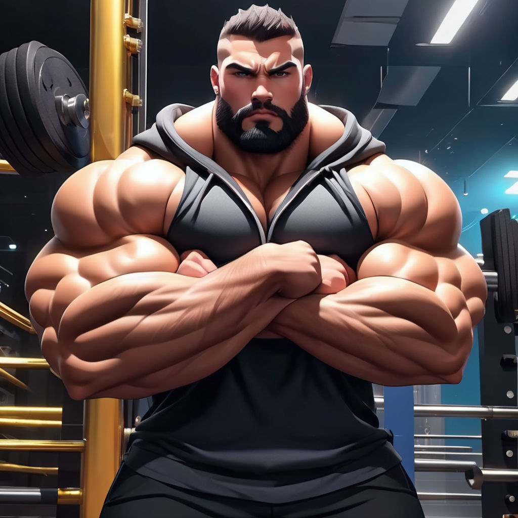 A big 27 year old man very powerful swollen muscular giganti... by ...