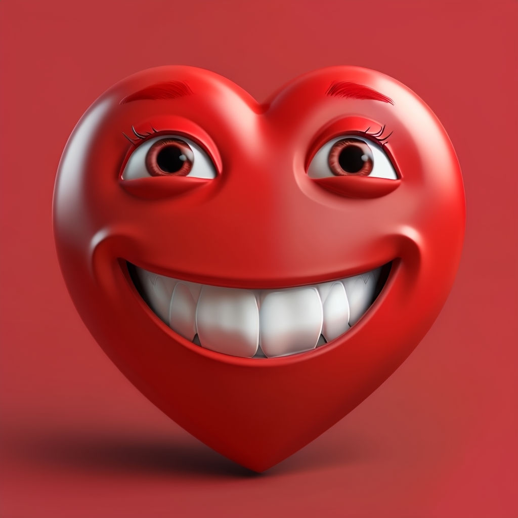 3d red heart smile expression by Zaynab Imtiyaz - Playground