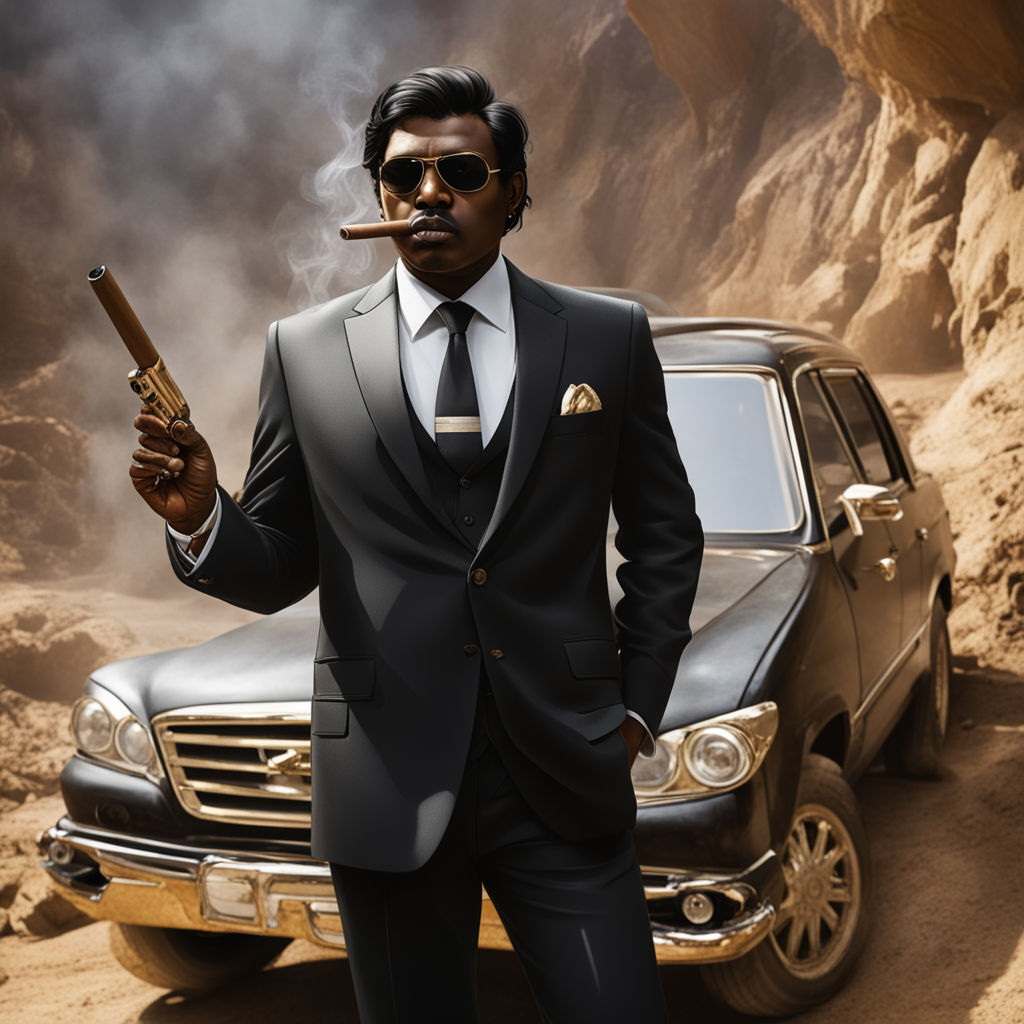 Indian dark black skin mafia standing in gold mine by Unmesh Desai ...