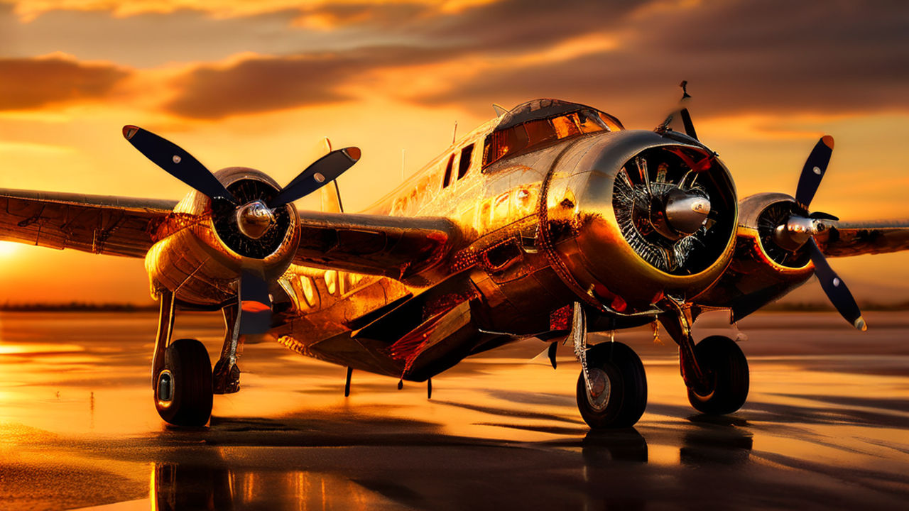 Avion lujoso de oro by Adrian Aristeo - Playground