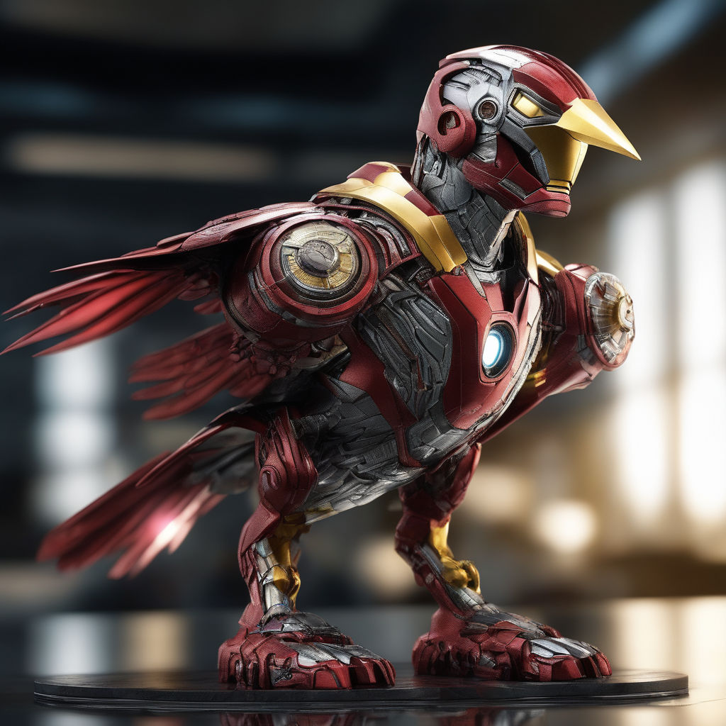 Iron Man bird: A metallic bird with intricate armor-like fea... by ...