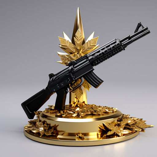 Counter strike inspired gold trophy with diamonds and ak-47 ... by ...