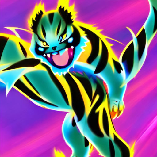 Electric grass type tiger pokemon in the style of pokemon by Apps ...