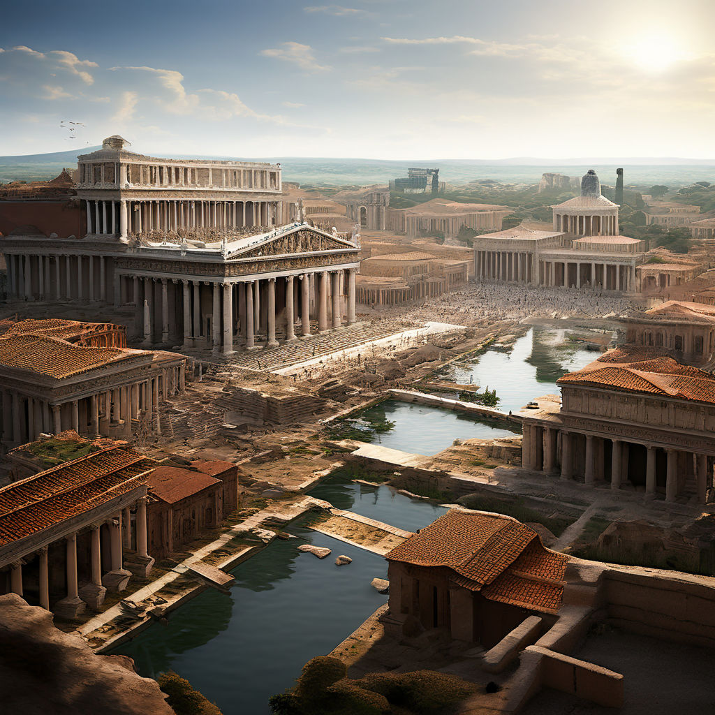 A megalopolis with ancient Roman architecture by Ulysse 21 - Playground