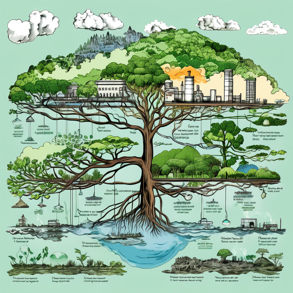 Mind map illustration displaying various environmental eleme... by ...