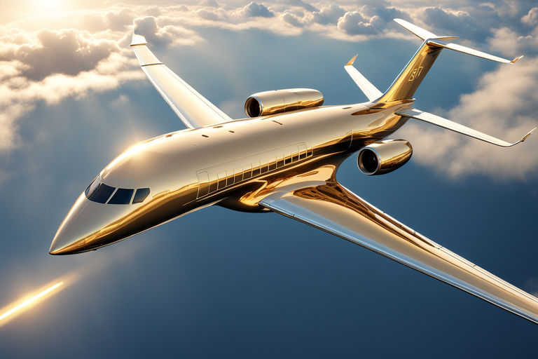 Golden luxury jet glistening under the high sun by Beuty Khan - Playground