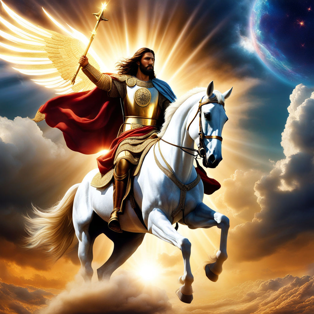 Futuristic king warrior Jesus Christ with no wings by Ministério de ...