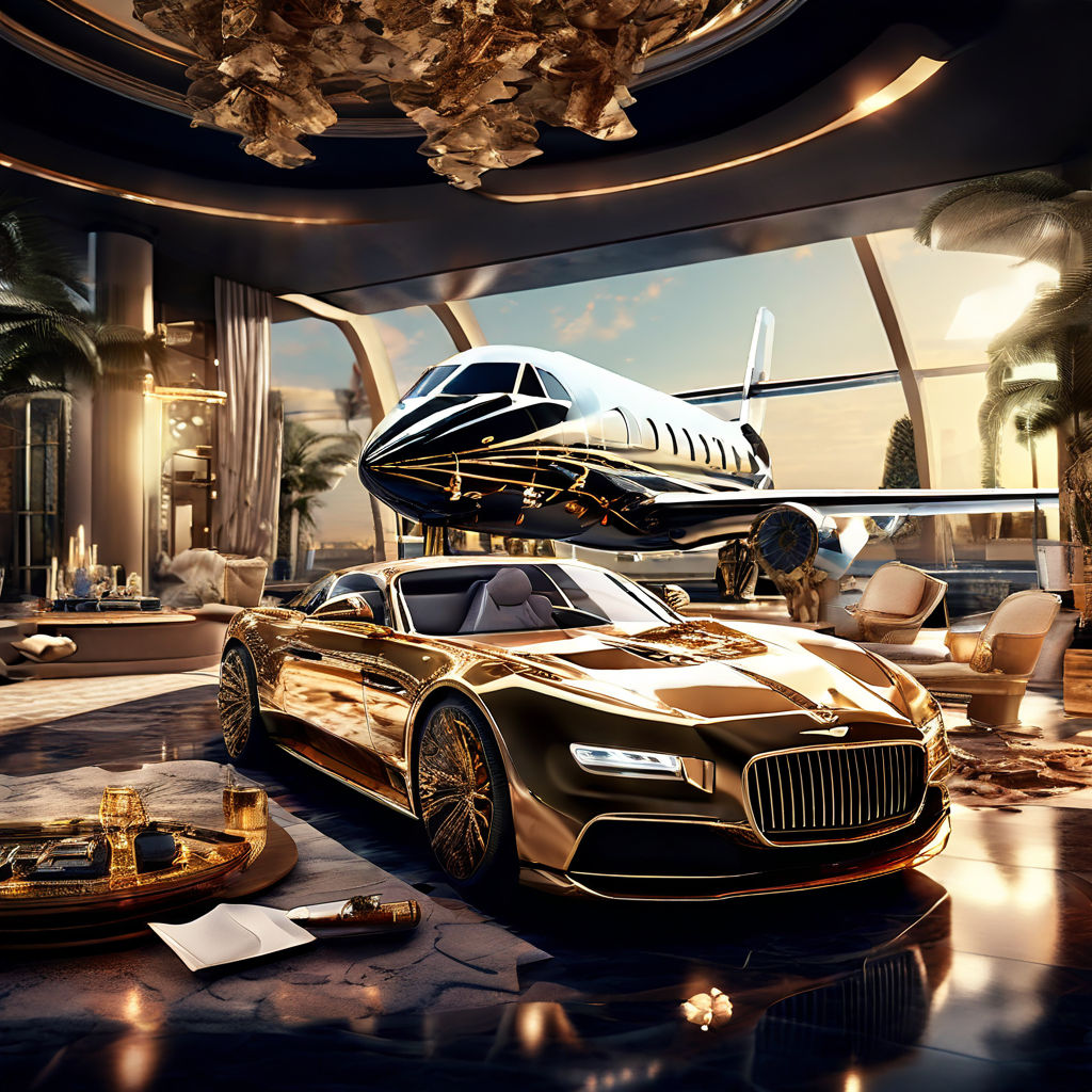 A stunning 3D render of an opulent collage that captures the... by ...