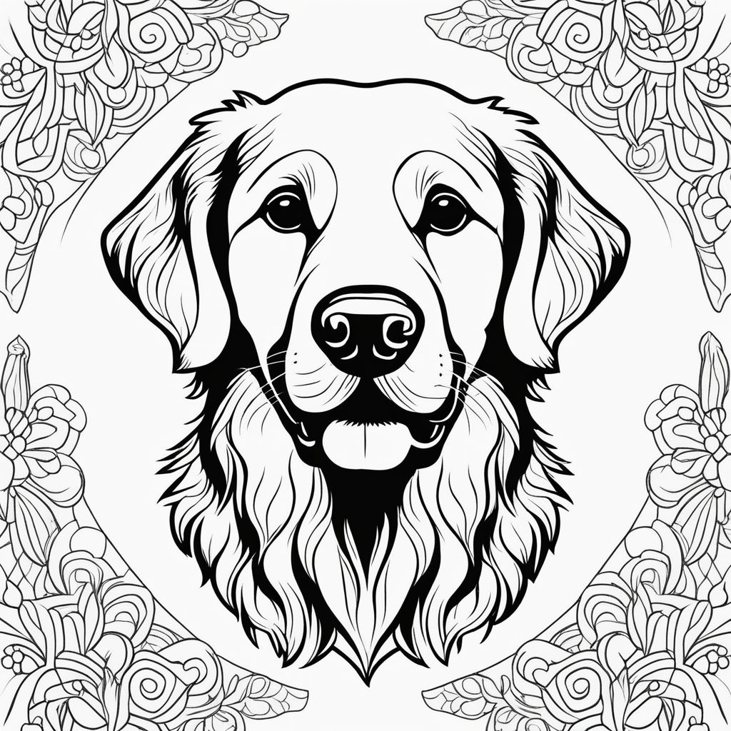 Golden retriever coloring page for kids by vkusnyashka blog - Playground