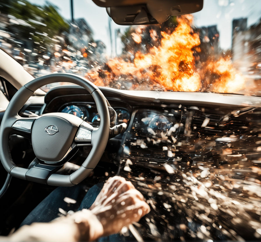 Driver's POV during a car crash by Mike S - Playground