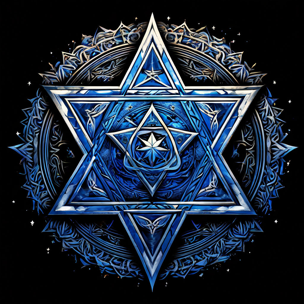 Draw the flag of israel with a pentagram in place of the sta... by Jean ...