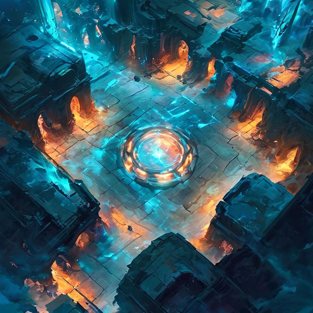 Top view of a battle arena designed as a DnD map by Арина Тагирова ...