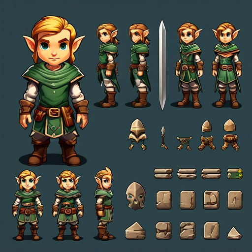 Create sprite sheet of a elf character GAME ASSET by Carlos Valdés ...