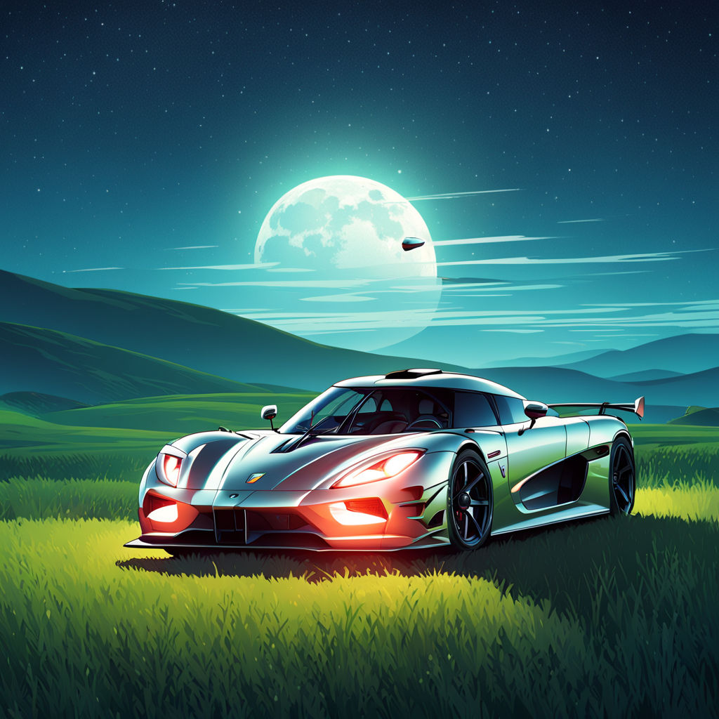 Illustration 2d animated koenigsegg jesko absolut car standi... by ...