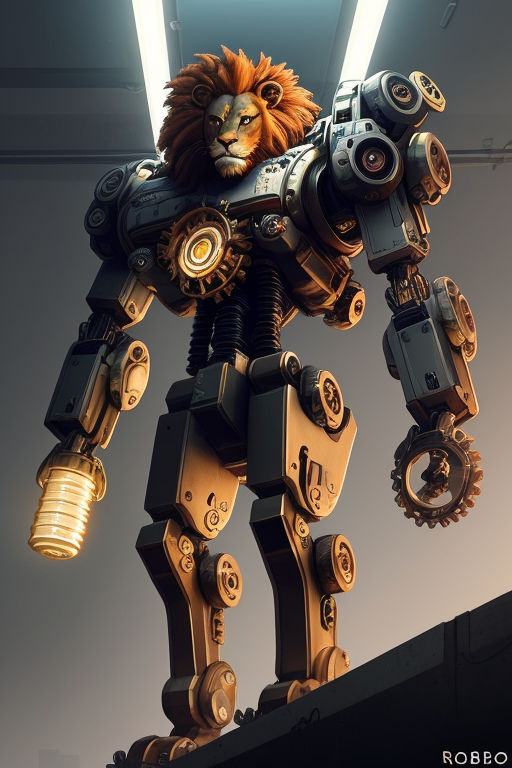Robor lion mechanic animal cyberpunk artificial mechanism fu... by ...