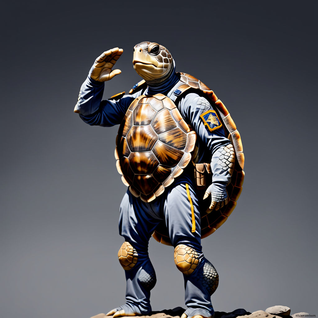 16k detailed turtle saluting in army uniform whole body view... by Adam ...