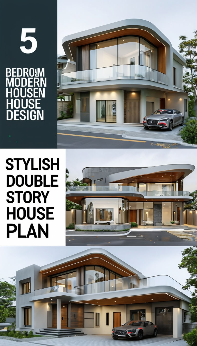 Modern Double-Story House Design: Create a thumbnail featuri... by ...