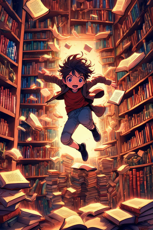 Anime-style illustration featuring a young protagonist surro... by ...