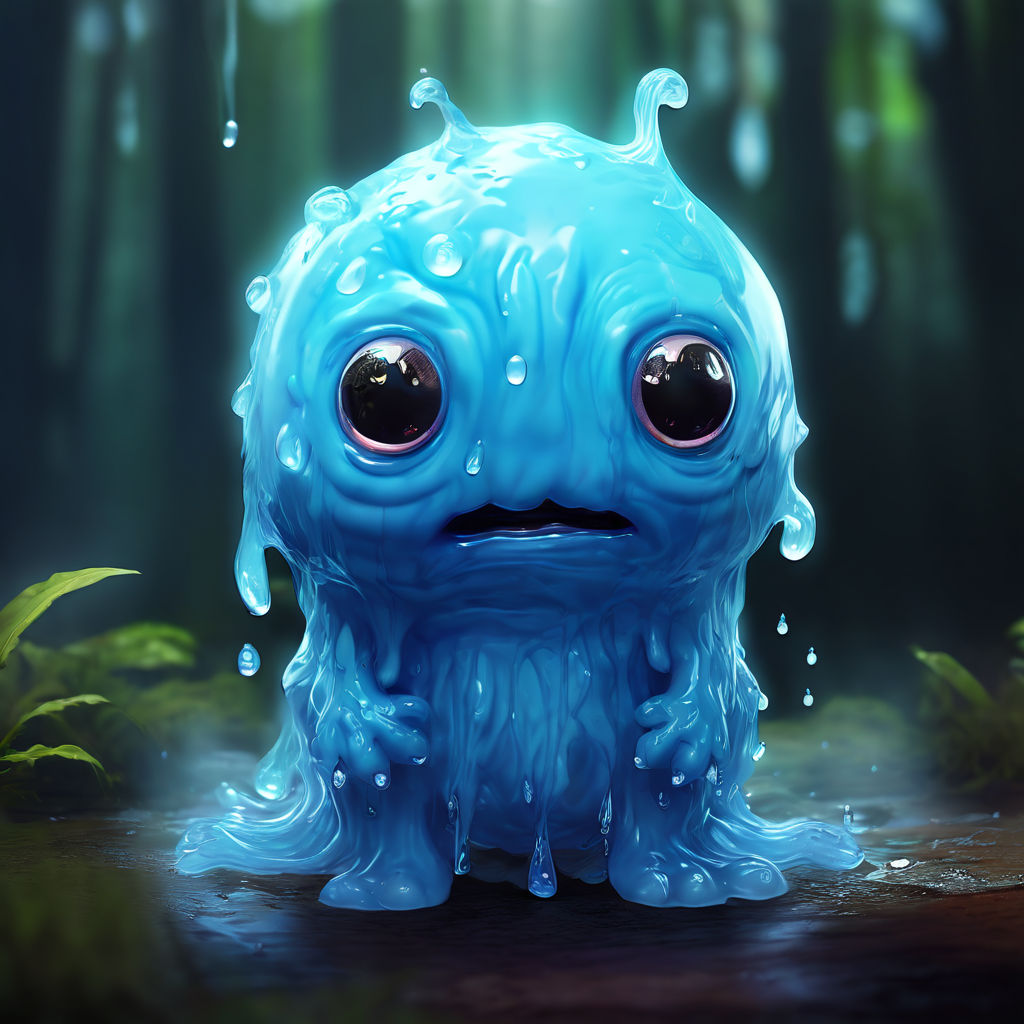 A slime creature. He is cute. He is weak. He is blue. by 渡邊啓太（前高生徒 ...
