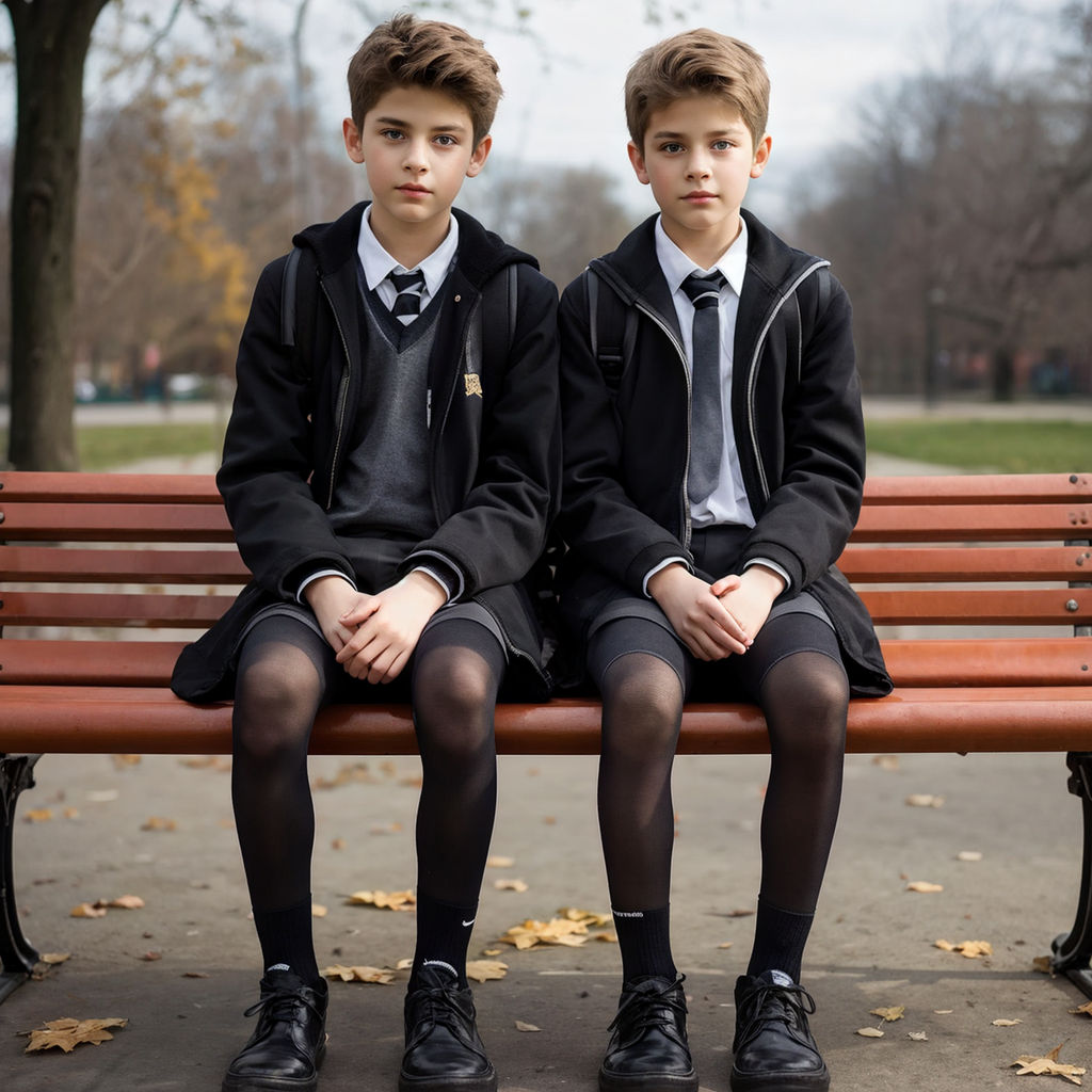 13 year old boys wearing pantyhose to school. Black pantyhos... by Dale ...