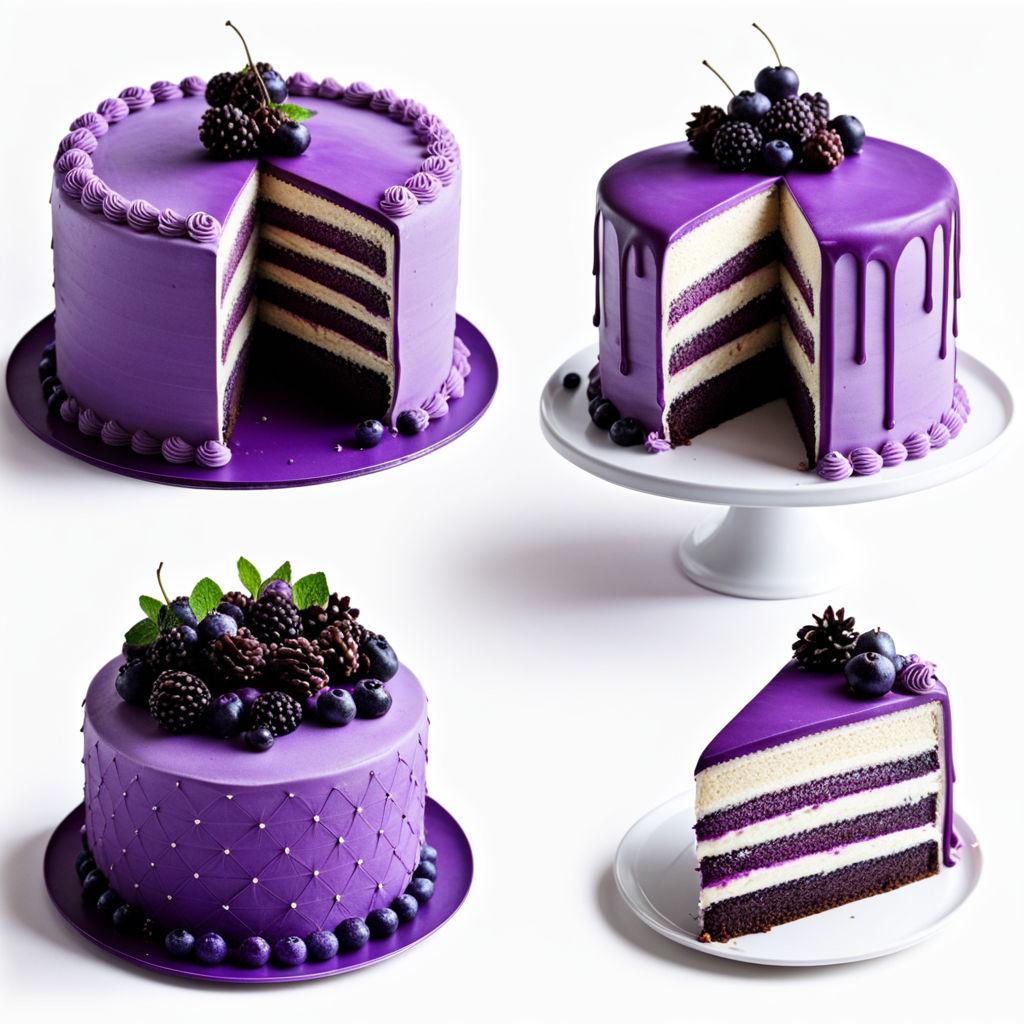 Set of 3D purple cake by jen - Playground