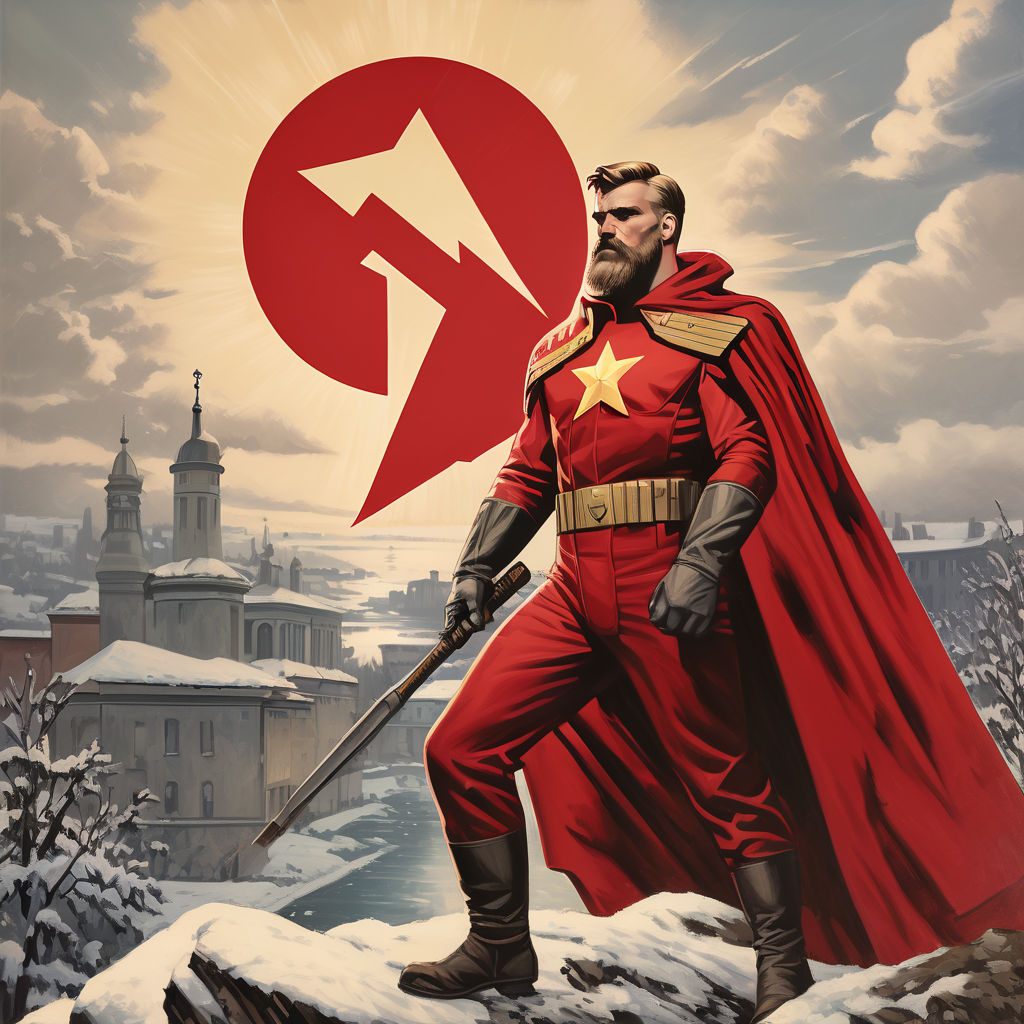 A soviet superhero wearing an hammer and sickle symbol o... by Ian ...