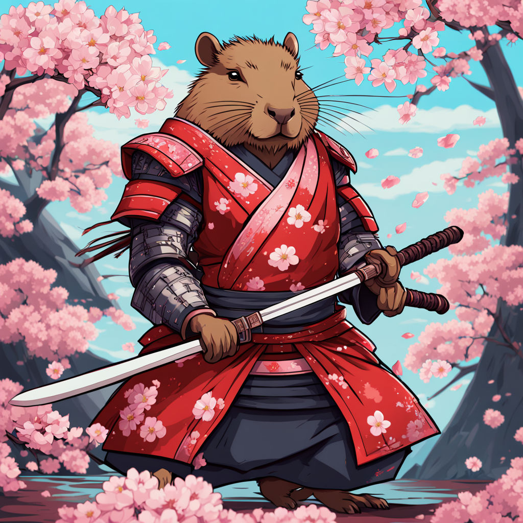 Capybara donning samurai armor by Макс Волохов - Playground