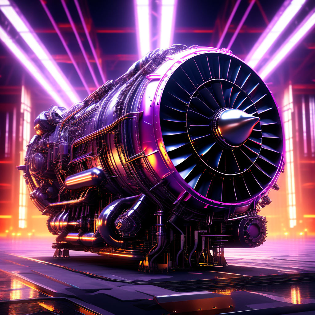 A gigantic jet engine high detail nasterpiece hdr10+ in blac... by ...