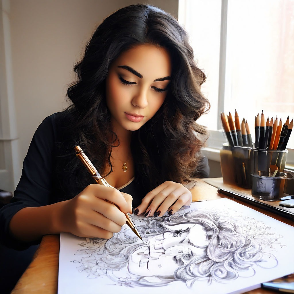 Please draw a picture of me drawing a pen I want my hands to... by 최예찬 ...