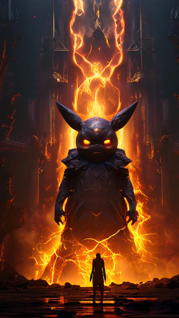 Giant statue of overlord pikachu protector of all by Dan G - Playground