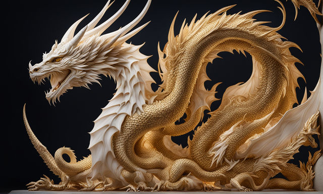 White and gold anthropomorphic dragon god by Bari Alen - Playground