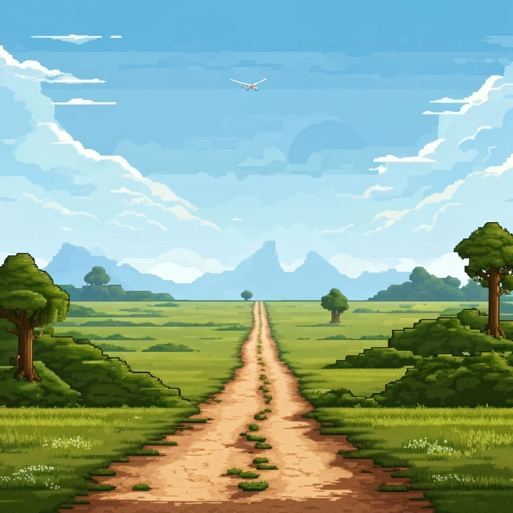 Draw a long road made of dirt in pixel art by Daniel RS - Playground