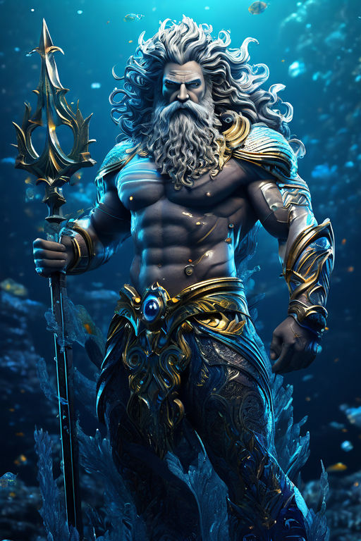 A full body image of poseidon by ZeropointB - Playground