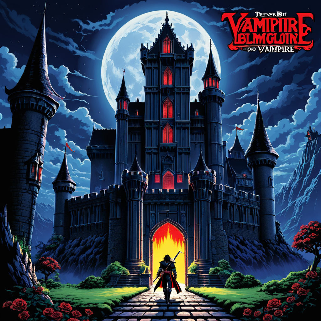 Cover art for a nes 8-bit Dark Castle for a Vampire game wit... by Crow ...