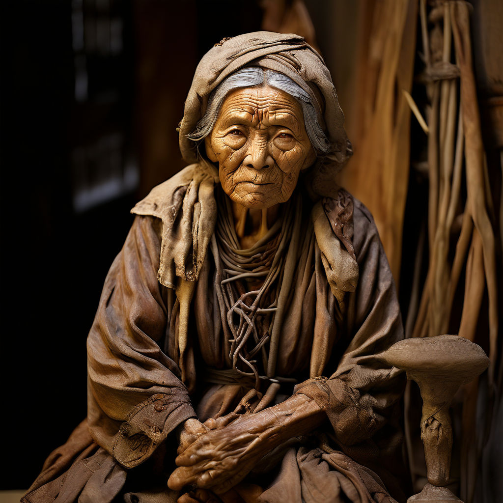 Sculpture carved from aged wood depicts a visually impaired ... by MEL ... Sculpture carved from aged wood depicts a visually impaired ... by MEL ...