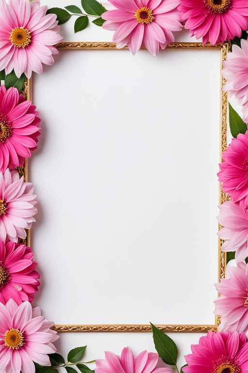 Pink flower women's border frame by Gr AXO - Playground