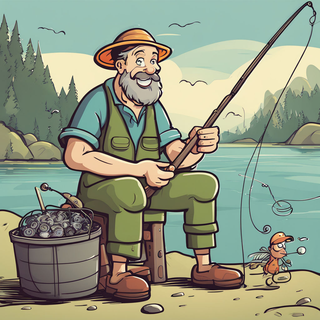 Cartoon fisherman by Марина Синер - Playground
