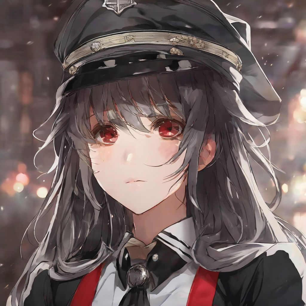 Anime. Girl from Nazi Germany. Beautiful red eyes. Long blac... by Toru ...