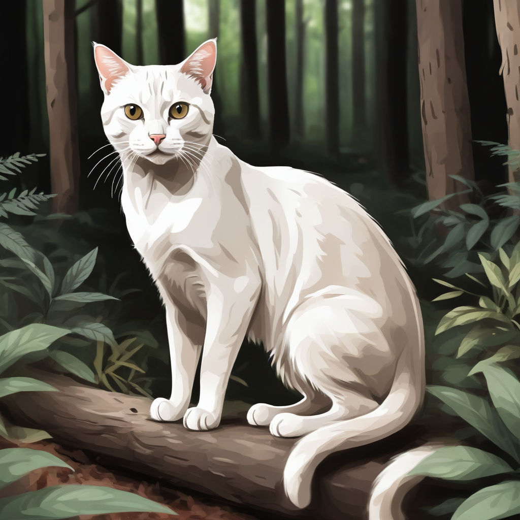 Make a sketch of a cat in the forest by Виктория Ануфриева - Playground