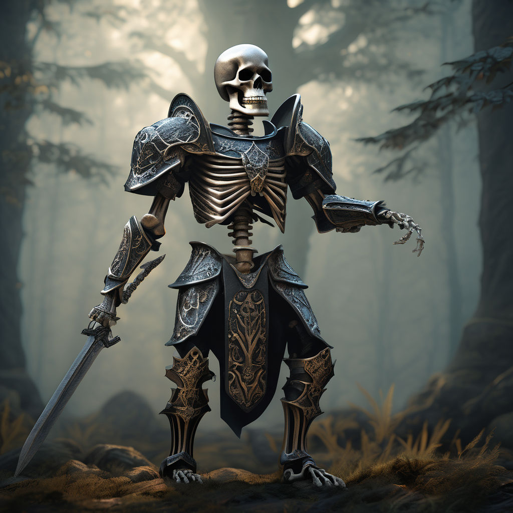 Skeleton sprite model clad in medieval fantasy armor by Artur Iwanowski ...