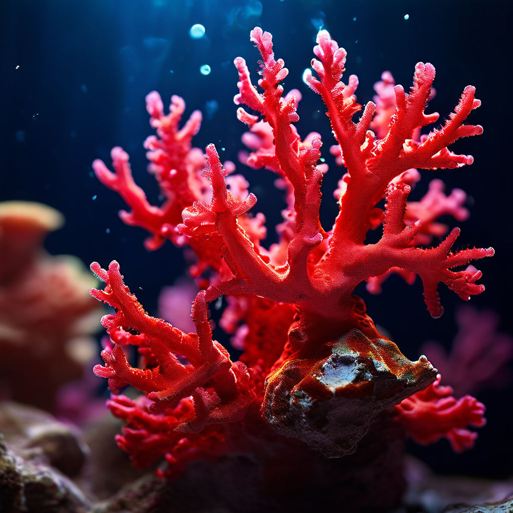 Red coral encrusted with microscopic textures by Pamela Cino - Playground