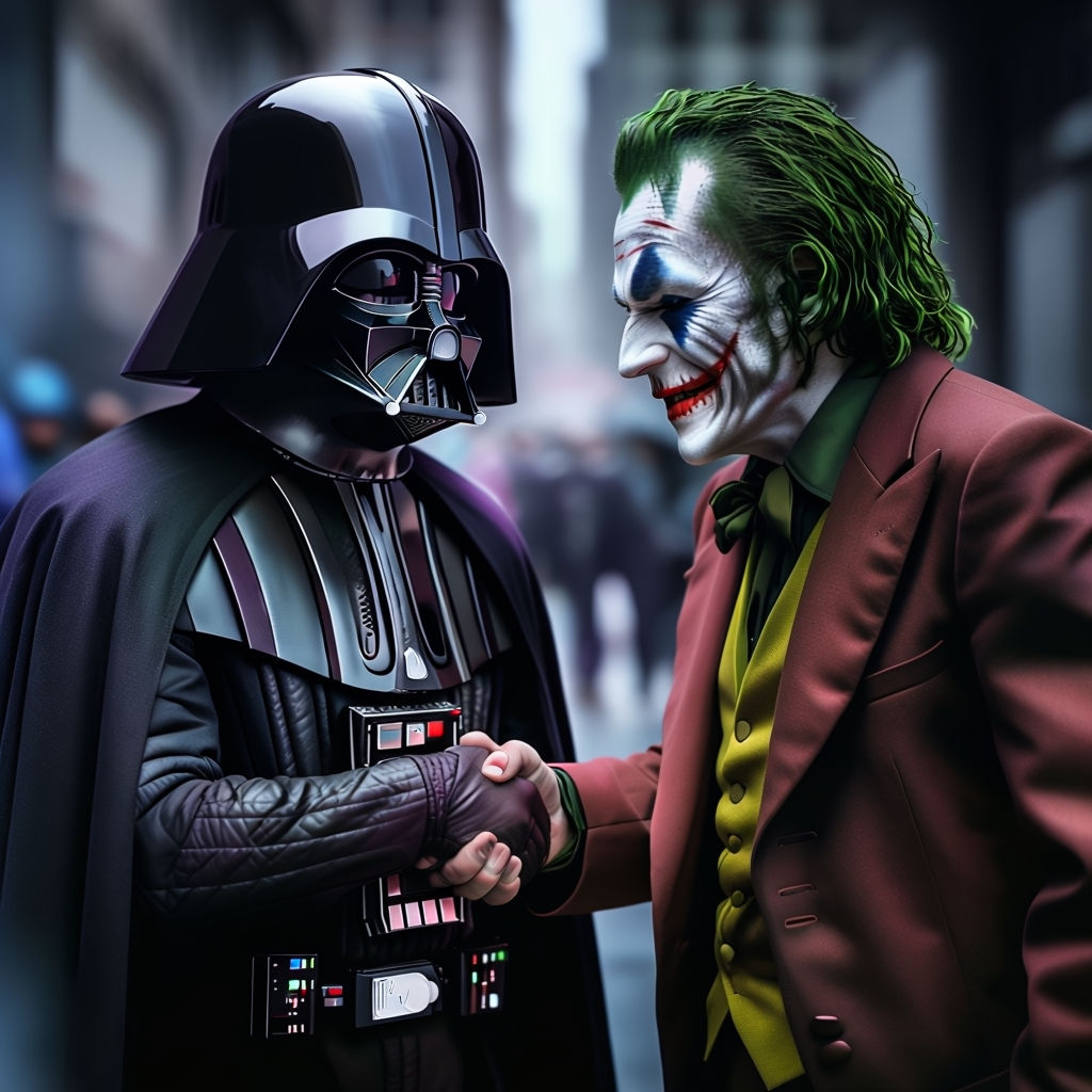 Darth Vader shacking hands with his brother in crimes Joker by Andrei ...