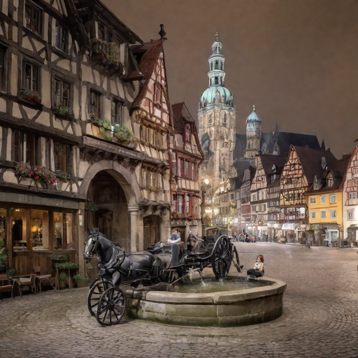 An ornate fountain from the 1800s in the heart of a quaint G... by ...