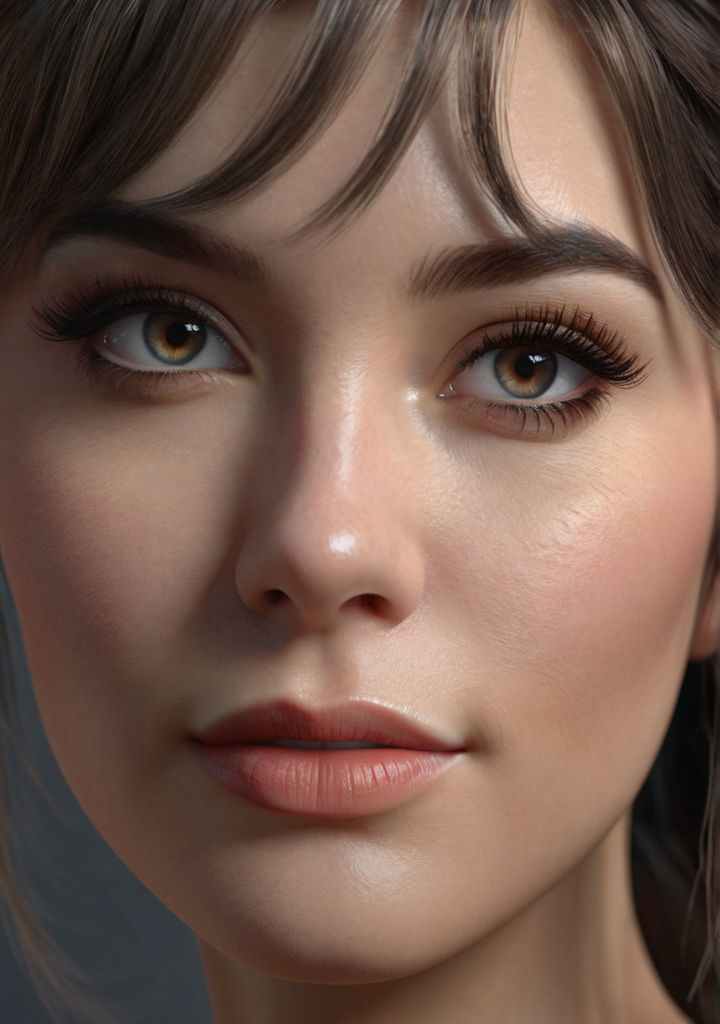 Hyper-realistic portrait of a stunningly beautiful girl in a... by nith ...